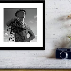 Tulsa Golden Driller Print, Black and White Wall Art, Titanic Oil Man ...