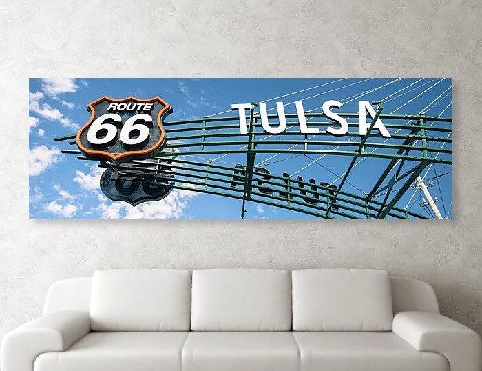 Tulsa Panorama Route 66 Neon Sign Tulsa Oklahoma Panoramic | Etsy