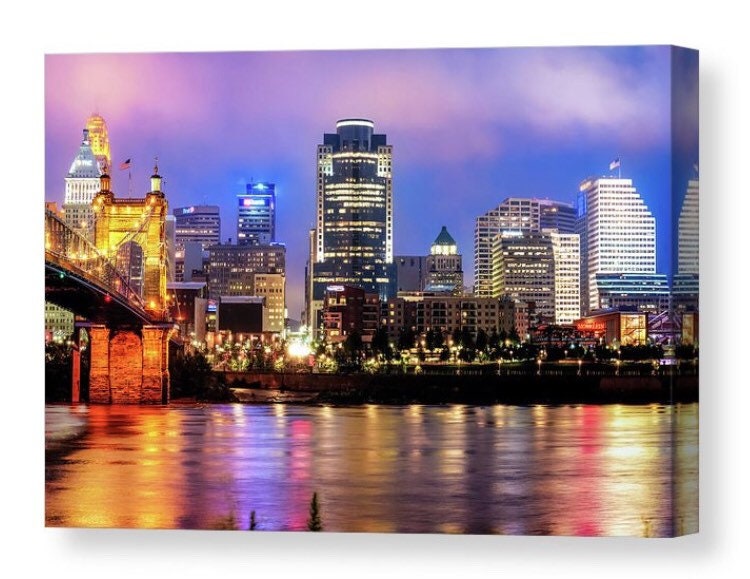 Cincinnati Skyline Print Ohio Wall Art City Architecture - Etsy