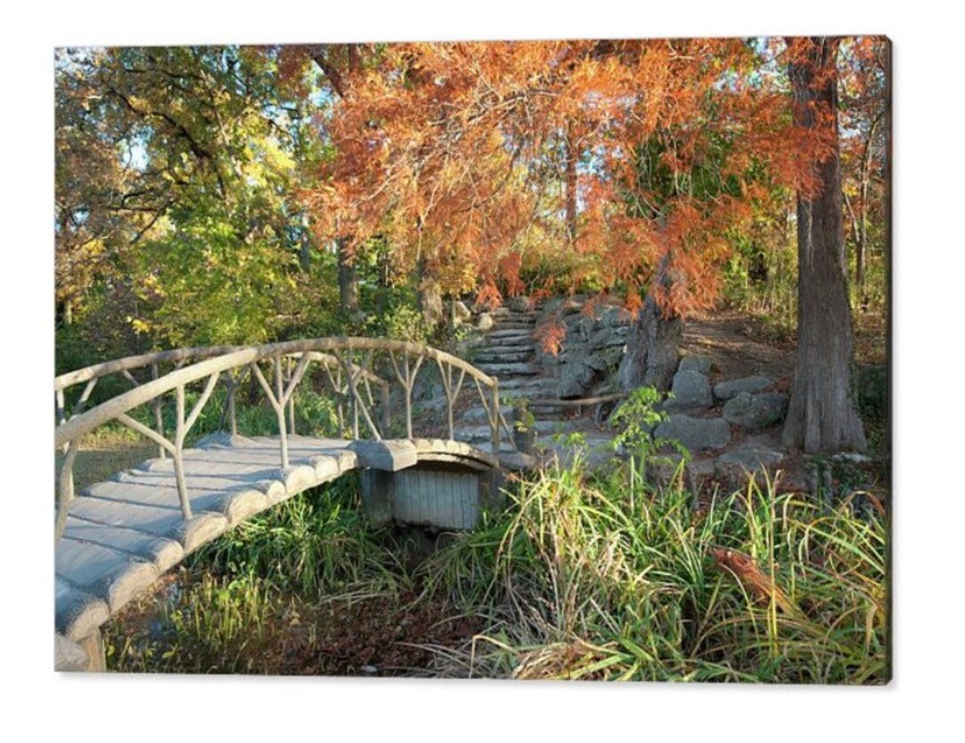 Tulsa Woodward Park, Autumn Landscape, Tulsa Oklahoma, Wooden Bridge ...