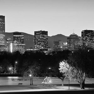 Denver Skyline Print, Black and White Wall Art, Denver Colorado Print ...