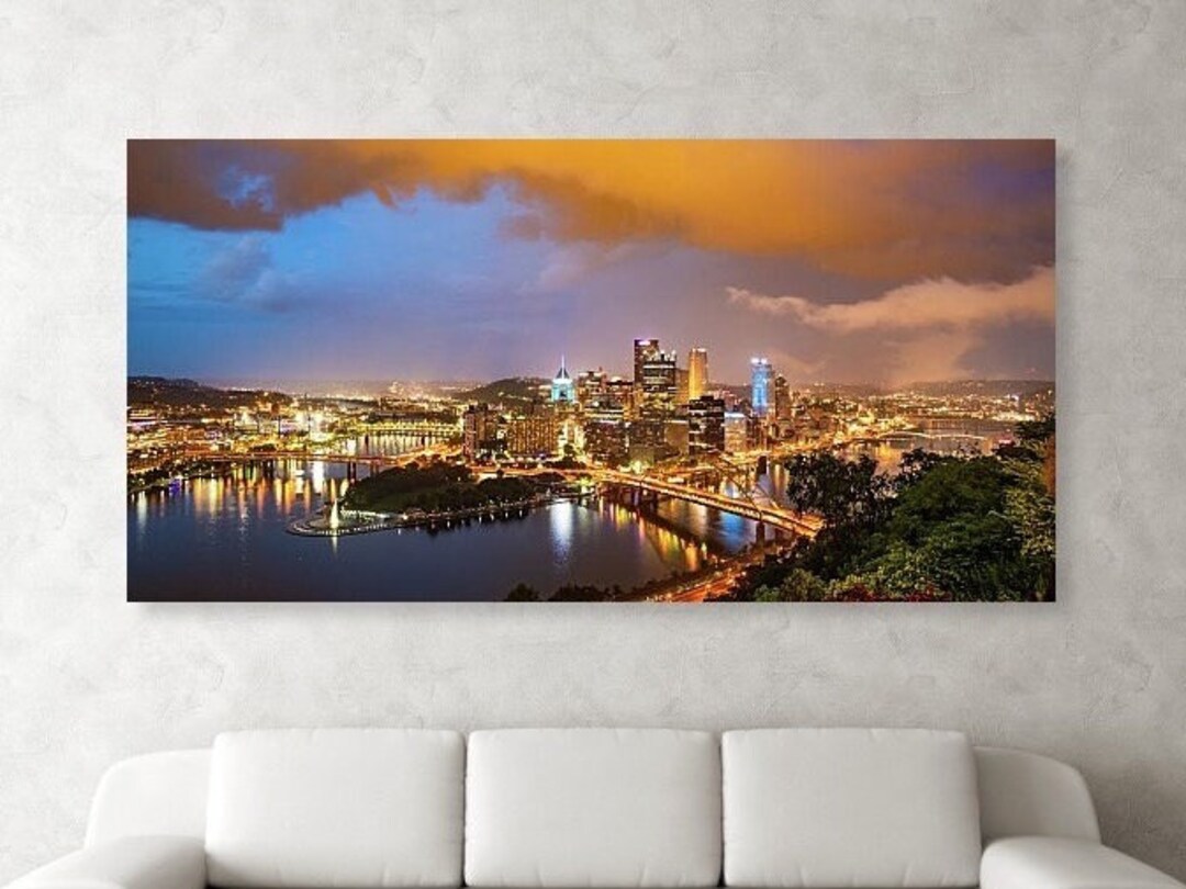 Pittsburgh Pennsylvania Panorama, Skyline, Cityscape Panoramic Wall Art ...