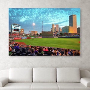 Tulsa Oklahoma Skyline Baseball Stadium Sunset Art Print - Etsy
