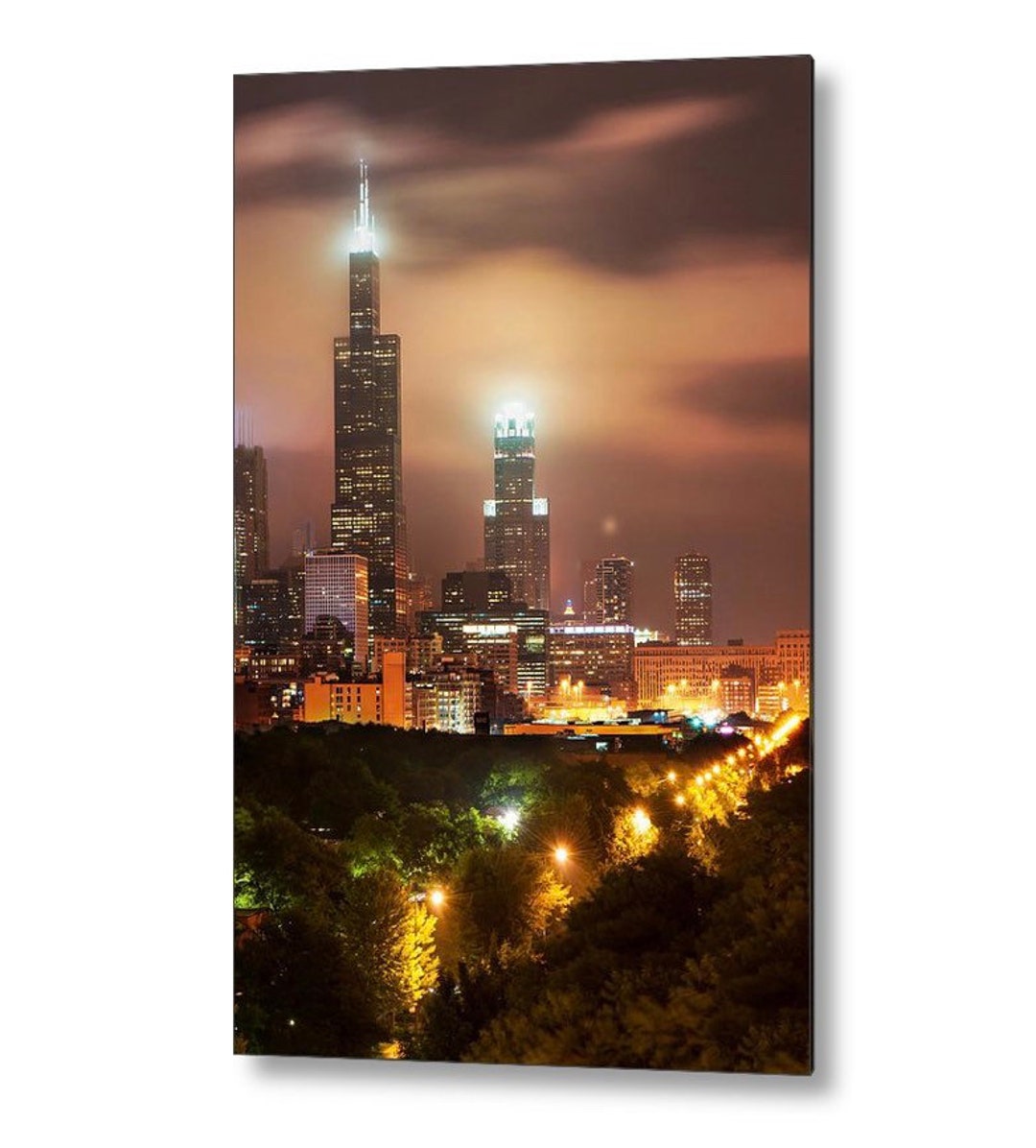 Chicago Skyline Print, Windy City Skyline, Chicago Wall Decor ...