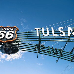 Tulsa Route 66 Wall Art, Oklahoma Route 66 Print, Tulsa 66 Neon Sign ...