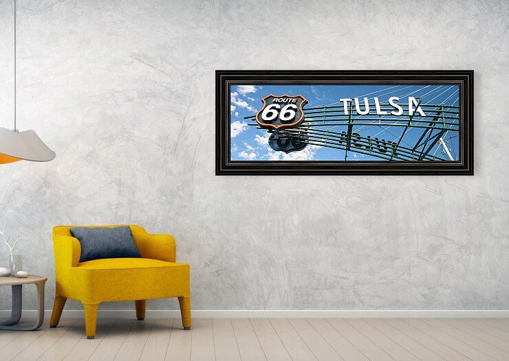 Tulsa Panorama Route 66 Neon Sign Tulsa Oklahoma Panoramic | Etsy