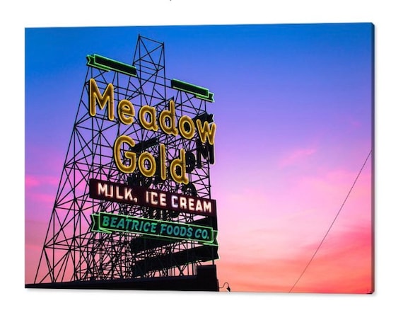 Tulsa Meadow Gold Neon Route 66 Neon Neon Sign Print Tulsa | Etsy