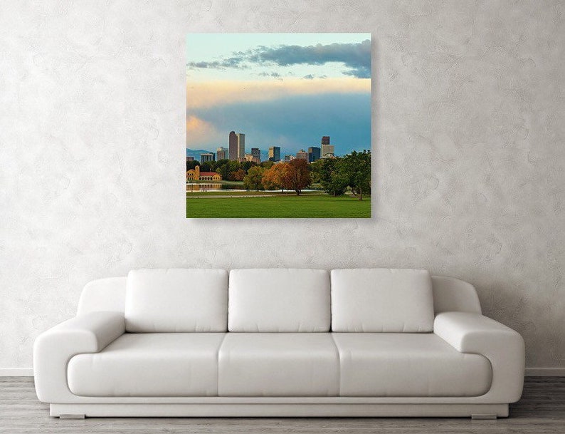 Denver Skyline Fall Autumn Wall Art Print Denver Colorado - Etsy