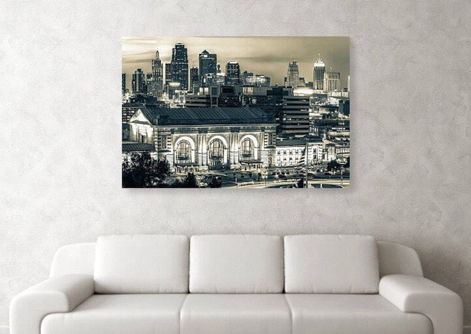Kansas City Skyline Union Station Sepia Missouri Art - Etsy