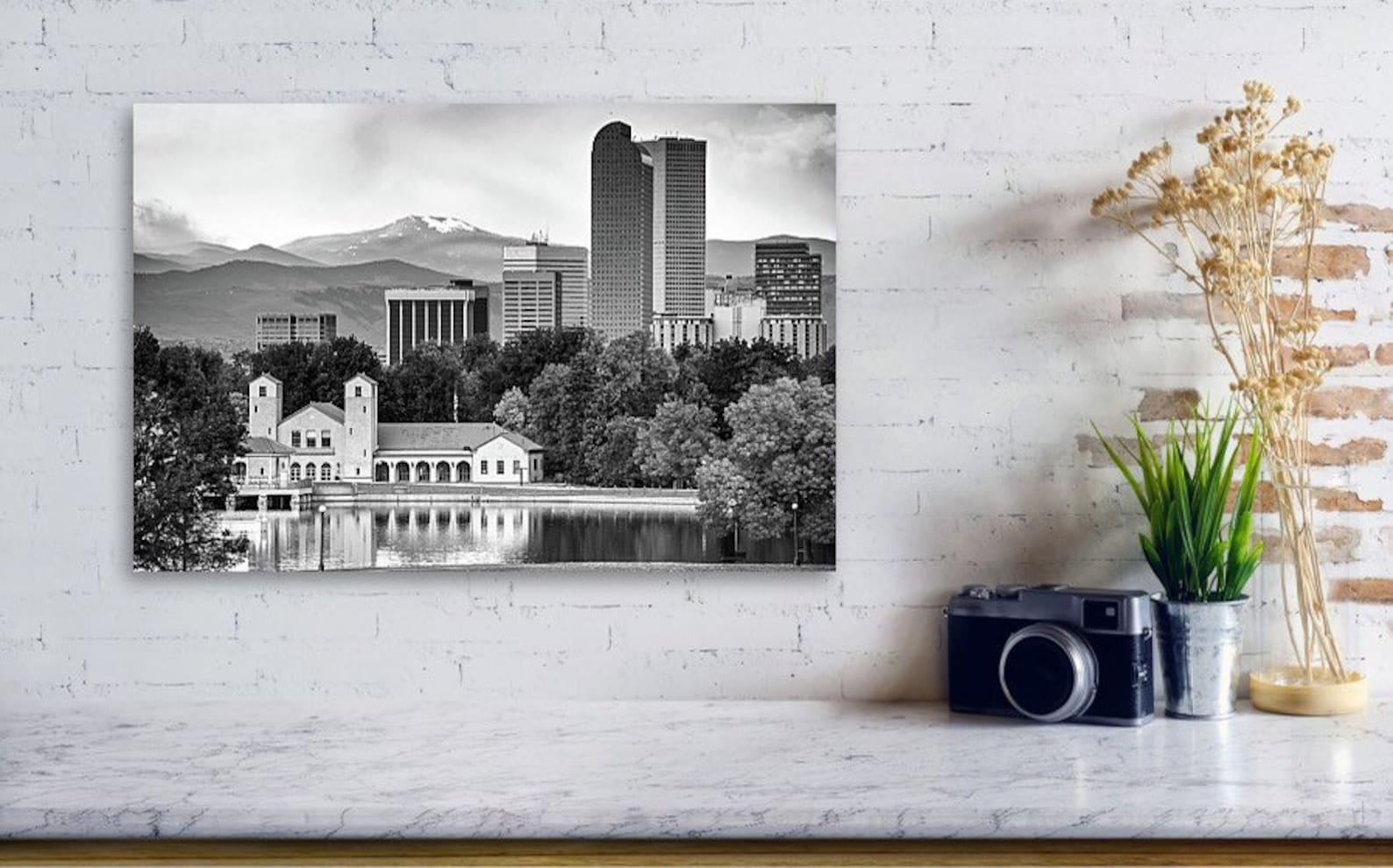 Denver Skyline Print Denver Colorado Wall Art Black and - Etsy