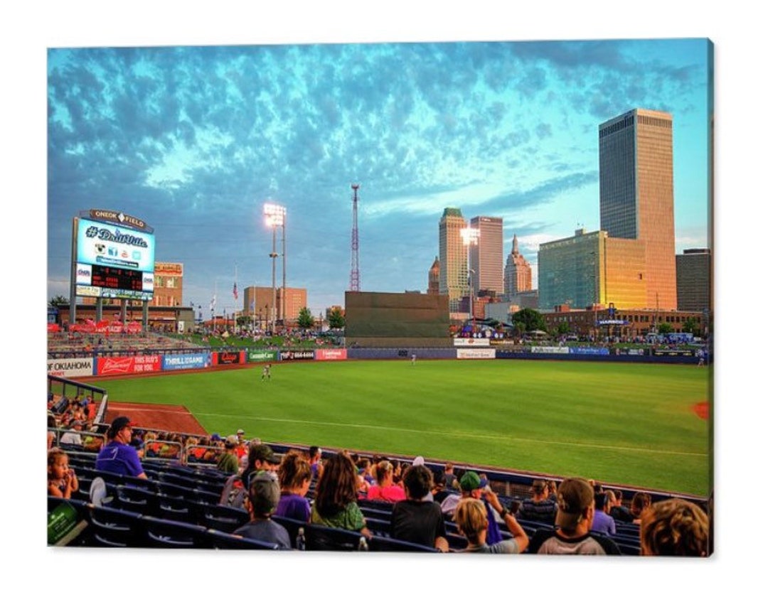 Tulsa Oklahoma Skyline Baseball Stadium Sunset Art Print - Etsy