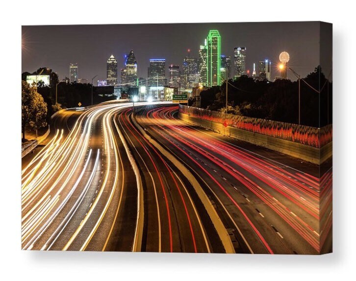 Dallas Texas Night Skyline Print Dallas Wall Art Dallas | Etsy