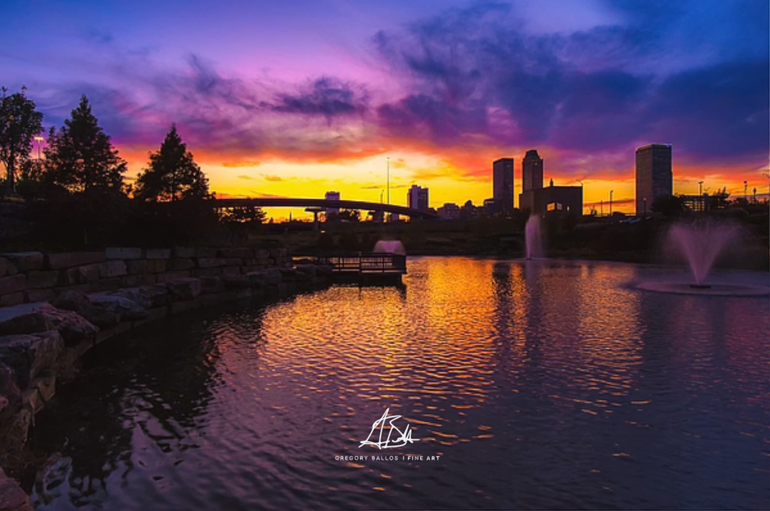 Tulsa Skyline Sunset Centennial Park Oklahoma Landscape - Etsy Italia