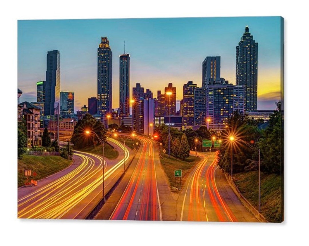Atlanta Skyline Print, Georgia Sunset, Cityscape Decor, Jackson Street ...