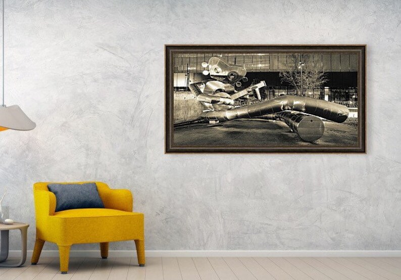 Dallas Sepia Prints Traveling Man Dallas Texas Panorama | Etsy