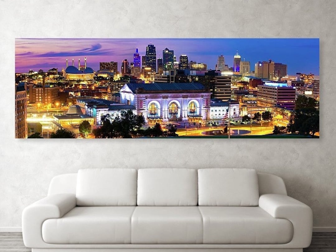 Kansas City Skyline Panoramic, Cityscape Panorama, Downtown KC Missouri ...