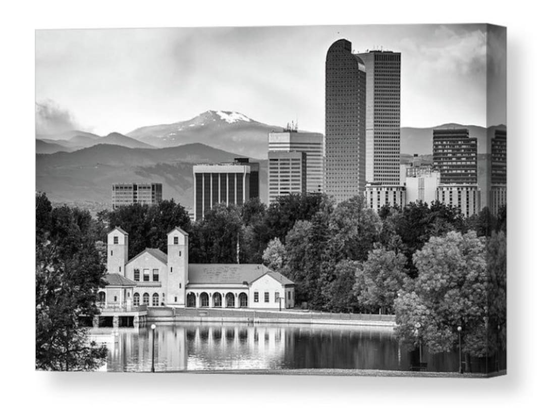 Denver Skyline Print, Denver Colorado Wall Art, Black and White Print ...
