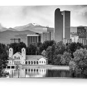 Denver Skyline Print, Denver Colorado Wall Art, Black and White Print ...