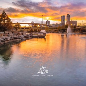 Tulsa Skyline Art Tulsa Sunset Centennial Park Architecture - Etsy