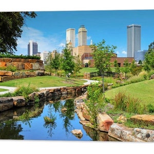 Tulsa Oklahoma Skyline, Tulsa Wall Art, Veterans Veterans Park ...