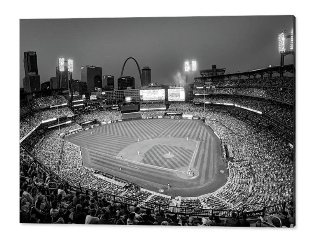 St Louis Baseball Stadium Print: Black and White Skyline Wall Art - Etsy