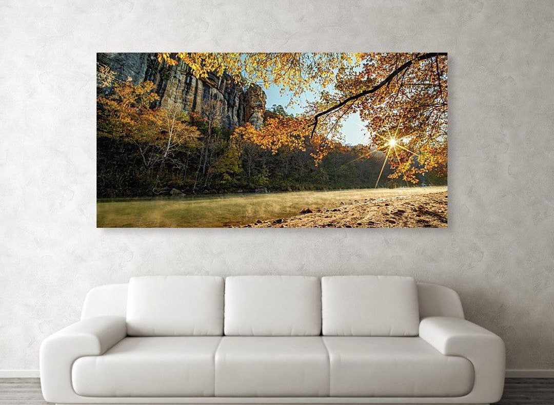 Buffalo National River, Autumn Sunrise, Roark Bluff Panorama, Fall ...