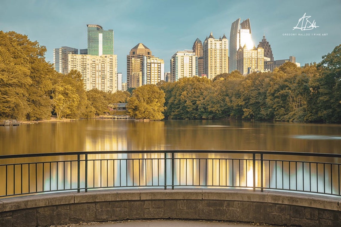 Atlanta Skyline Autumn Print Georgia Art Piedmont Park - Etsy