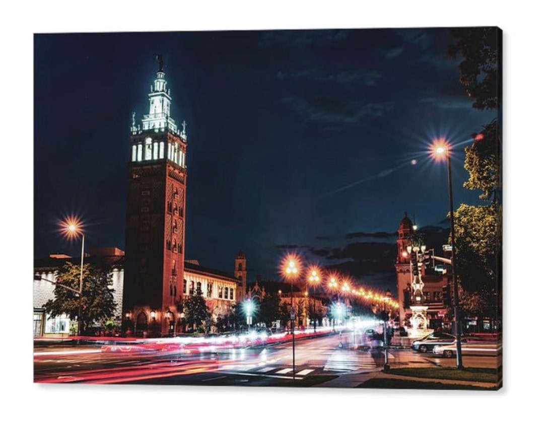Kansas City Plaza Print, Downtown KC Cityscape, Missouri Wall Art ...