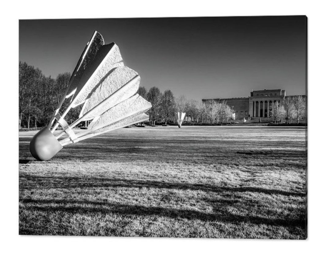 Kansas City Shuttlecock, Infrared Art, Wall Art Print, Black and White ...