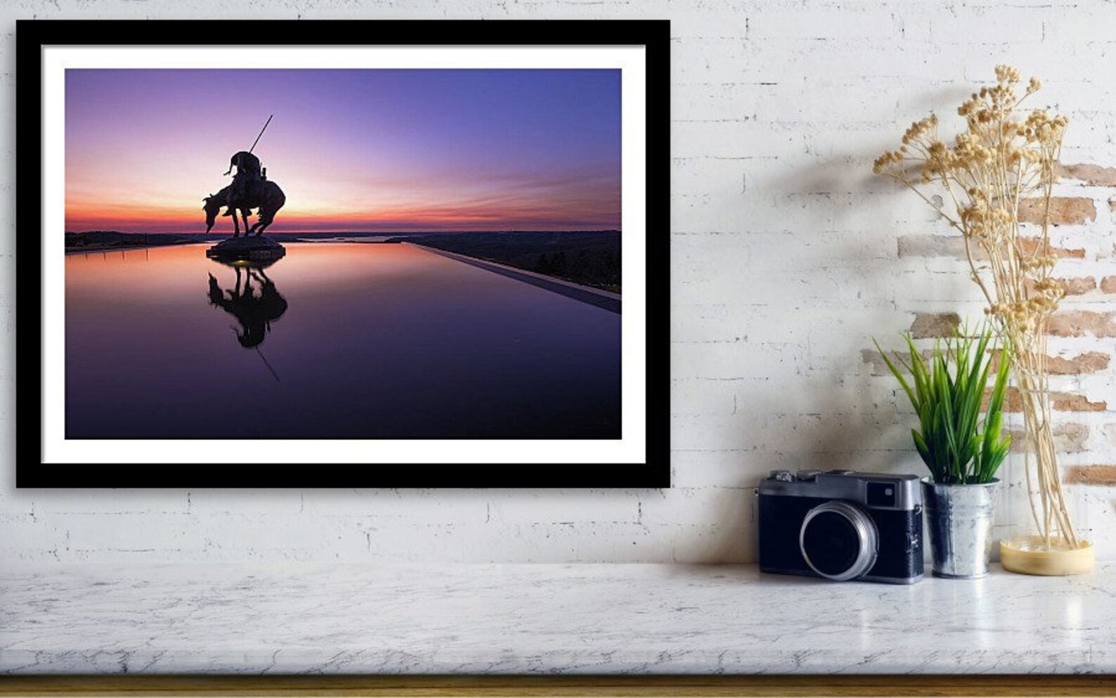 Native American Wall Art Print End of the Trail Statue Top - Etsy