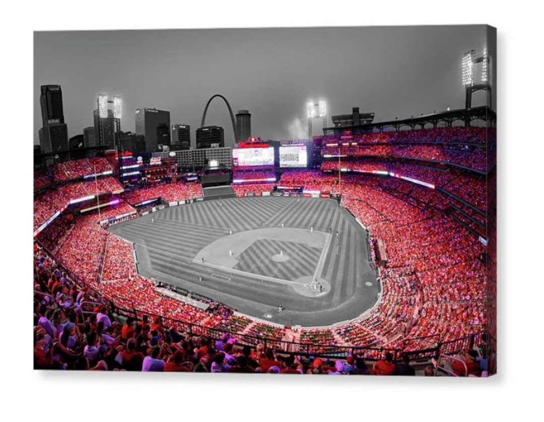 Saint Louis Baseball Stadium Print: Red Color Splash, City Skyline - Etsy