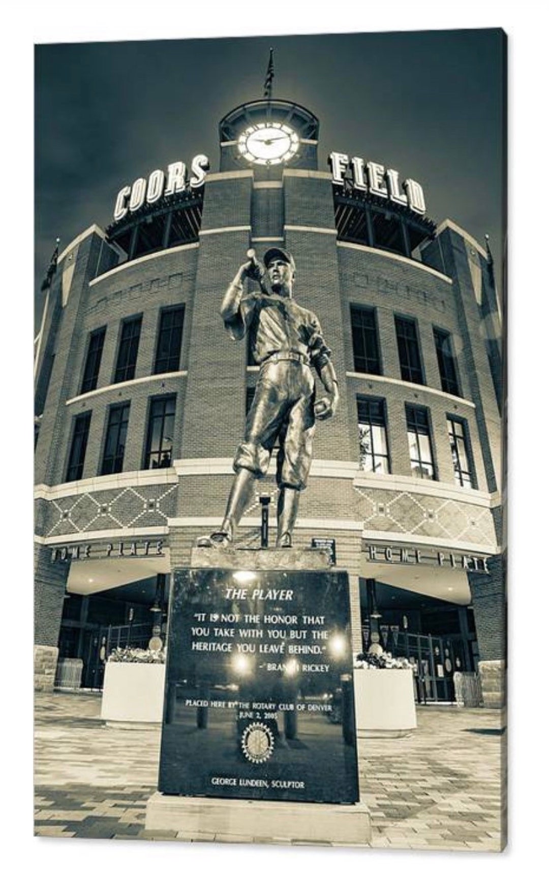 Denver Colorado Baseball Stadium Print: Sepia Ballpark Statue - Etsy