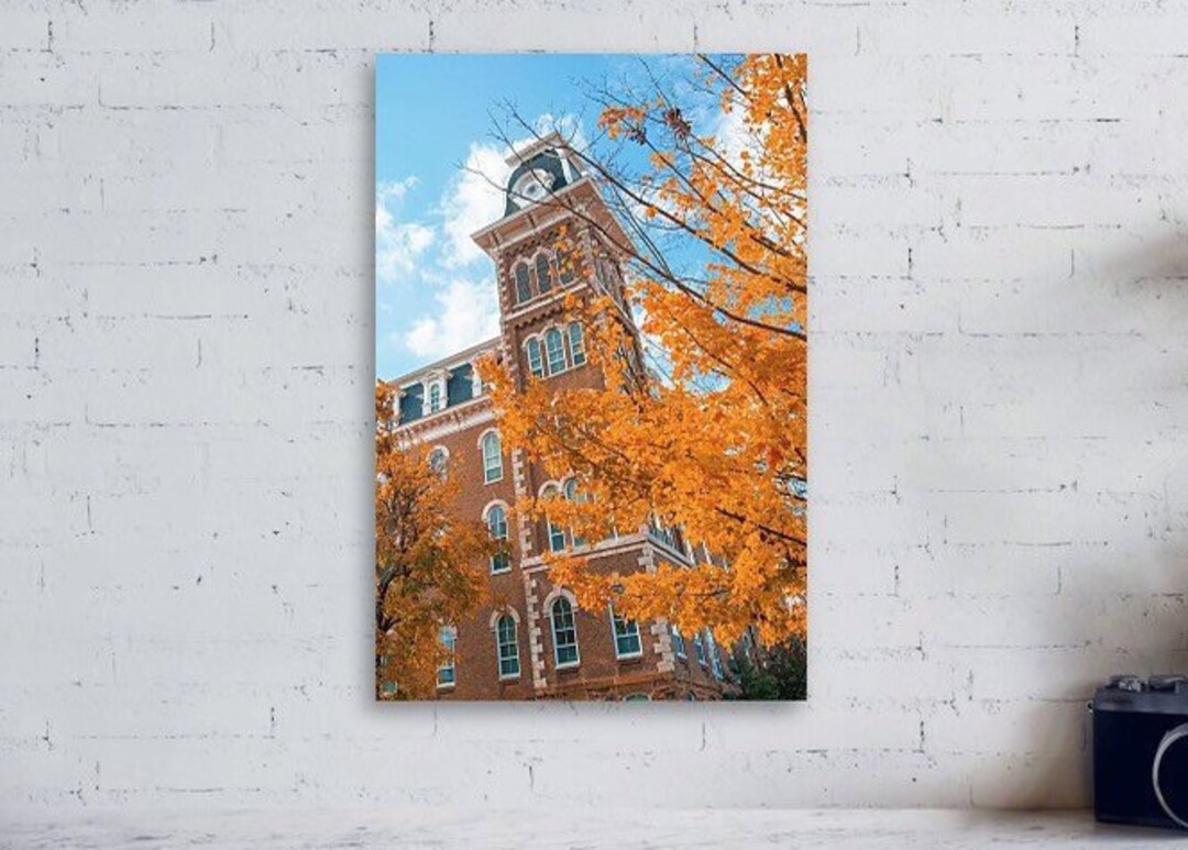 Arkansas Old Main Print, Arkansas Landmarks, Campus Prints, Autumn ...