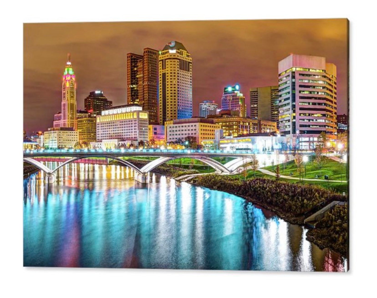 Columbus Skyline Print Colorful Skyline Art Architecture - Etsy