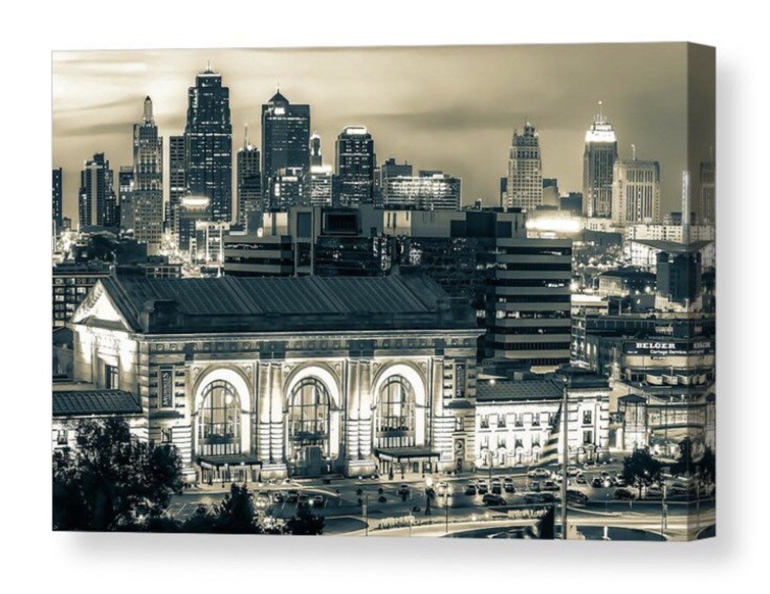 Kansas City Skyline Union Station Sepia Missouri Art - Etsy