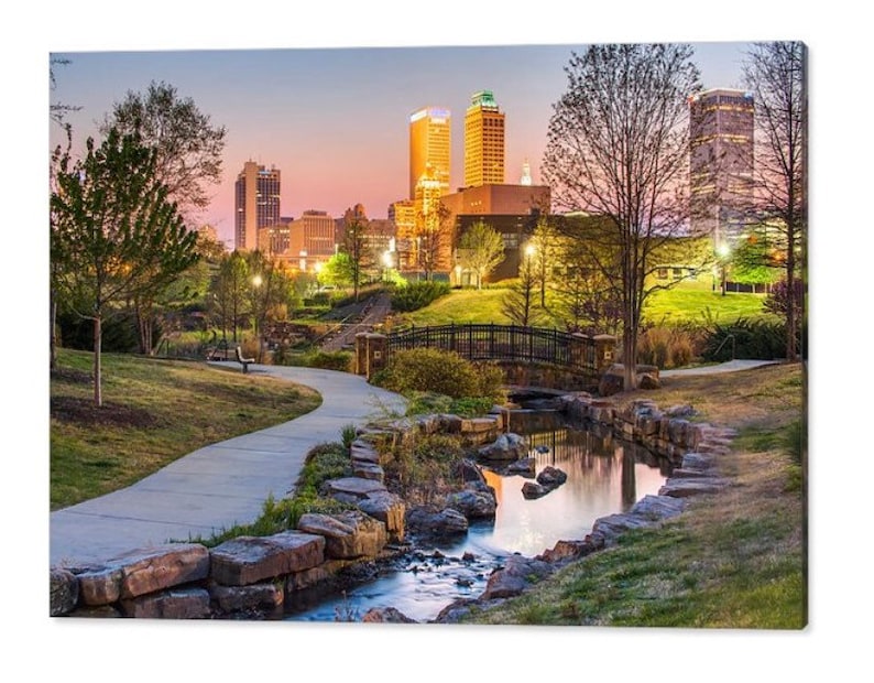 Tulsa Skyline Print Oklahoma Wall Decor Centennial Park Art | Etsy