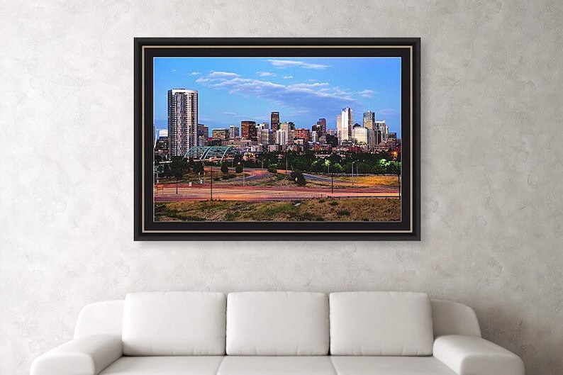 Denver Skyline Print Denver Wall Art Colorado Cityscape | Etsy