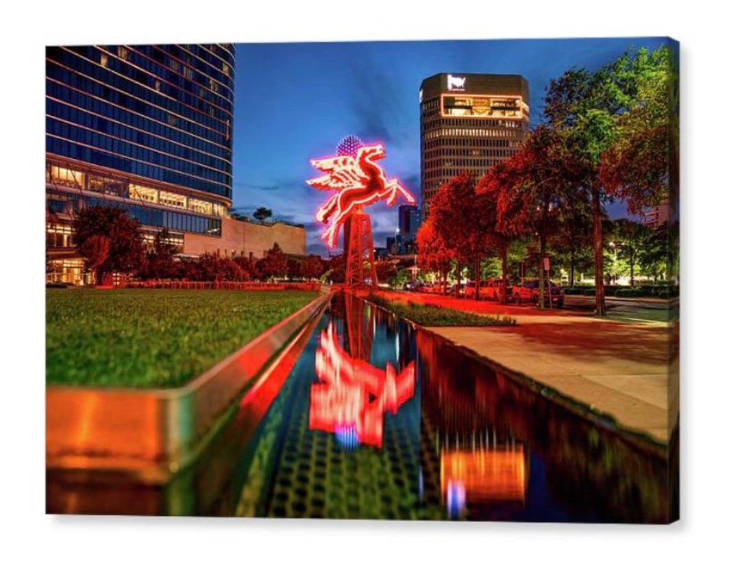 Dallas Red Pegasus, Reunion Tower, Texas Wall Decor, Omni Hotel ...