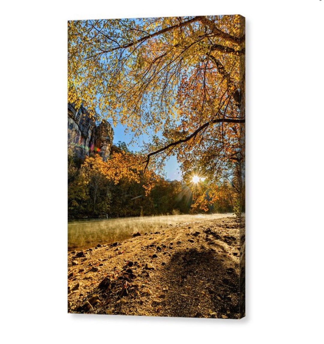 Buffalo River Sunrise Print: Roark Bluff Autumn Landscape - Etsy