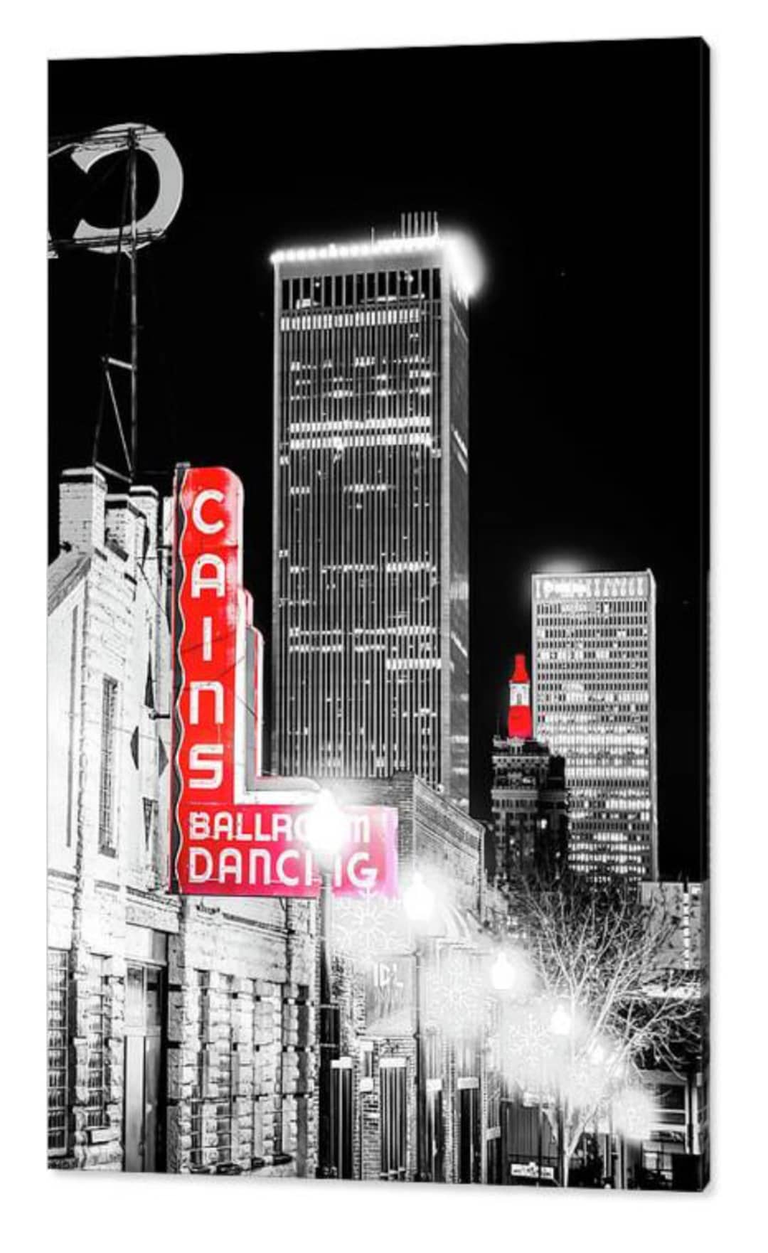 Tulsa Skyline, Cains Ballroom Print, Selective Color, Tulsa Oklahoma ...