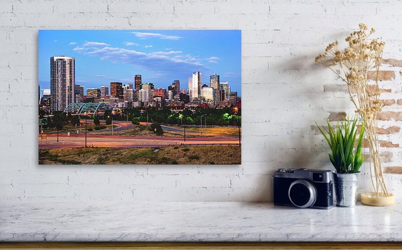 Denver Skyline Print Denver Wall Art Colorado Cityscape | Etsy