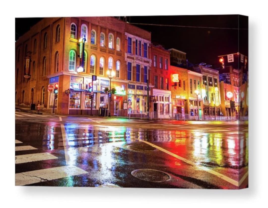 Nashville Broadway Print: Music City Skyline, Colorful Cityscape Art - Etsy