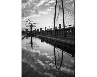 B&W Dallas Skyline Print, Black and White Texas Flag at the Margaret ...