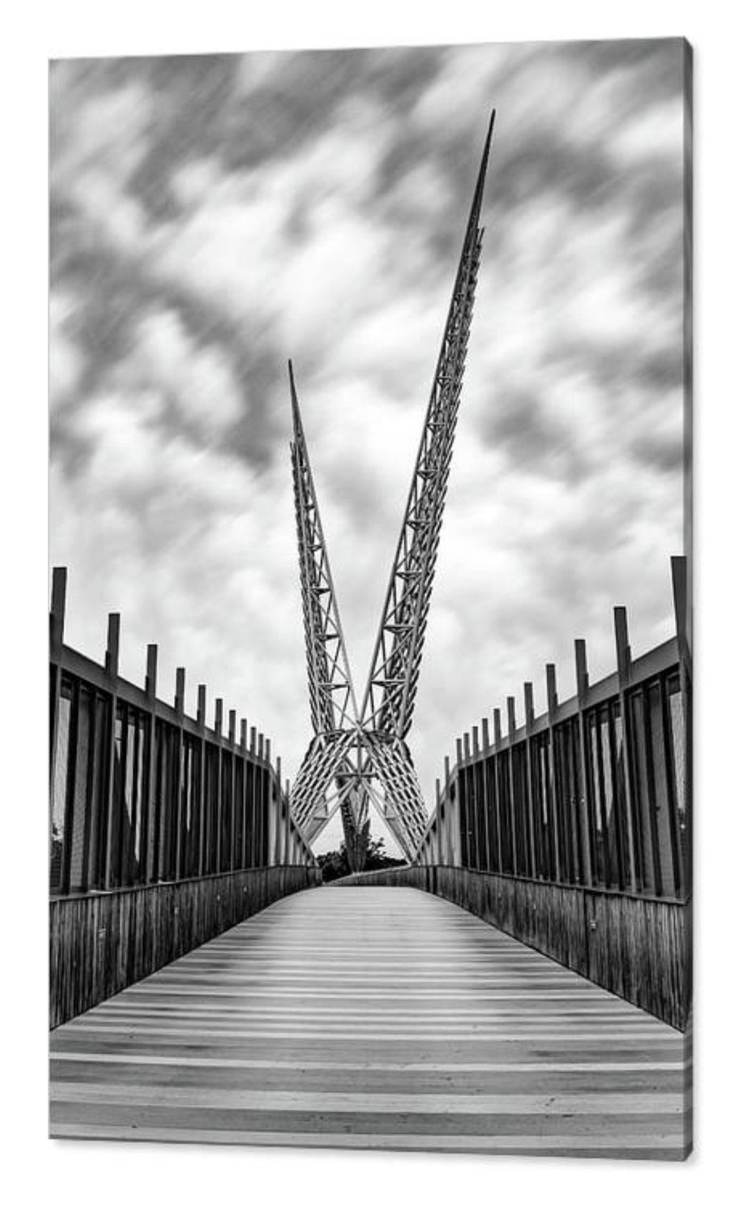 OKC Skydance Scissortail Bridge, Black and White, Monochrome ...