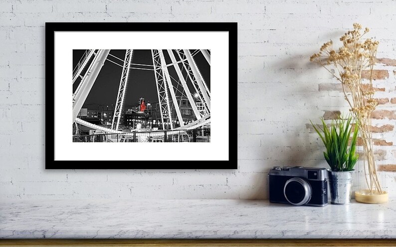 Kansas City Skyline Print: Ferris Wheel, Selective Color Photography - Etsy