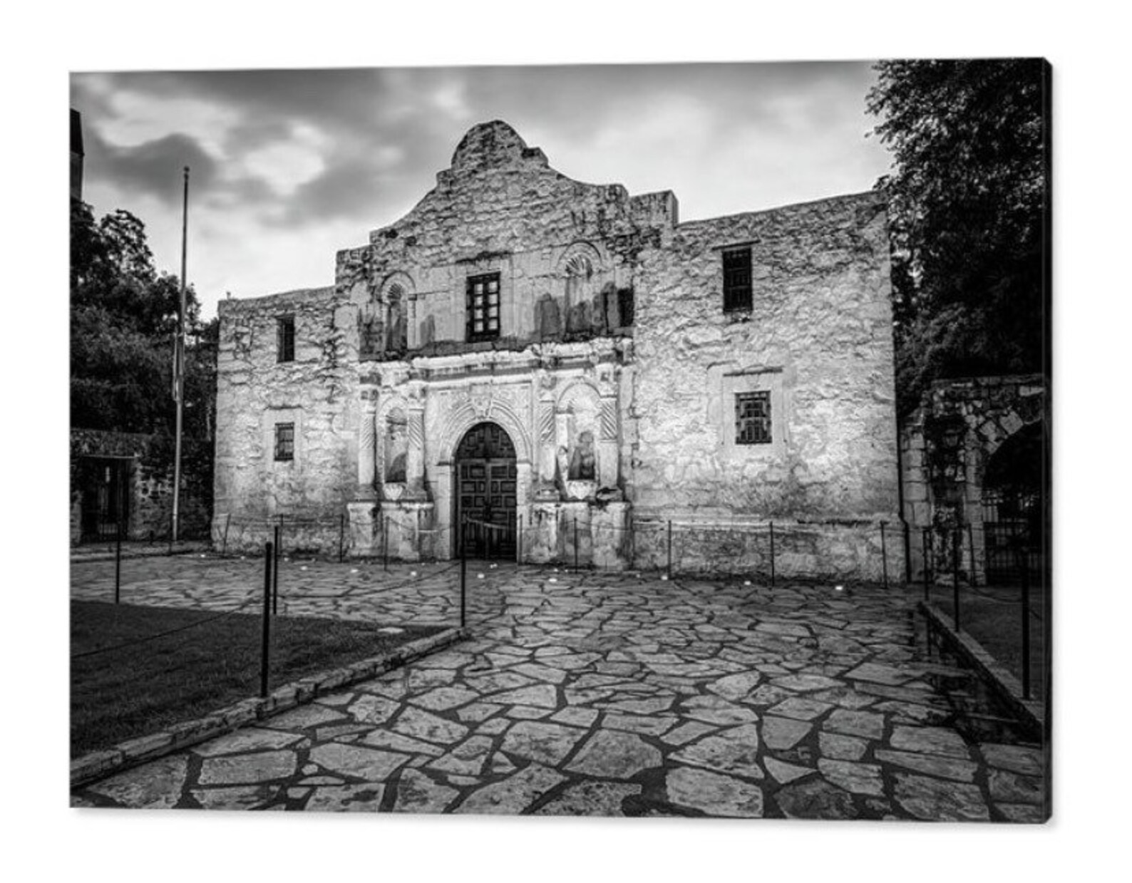 San Antonio Alamo Print: Black and White Texas Mission Wall Art - Etsy