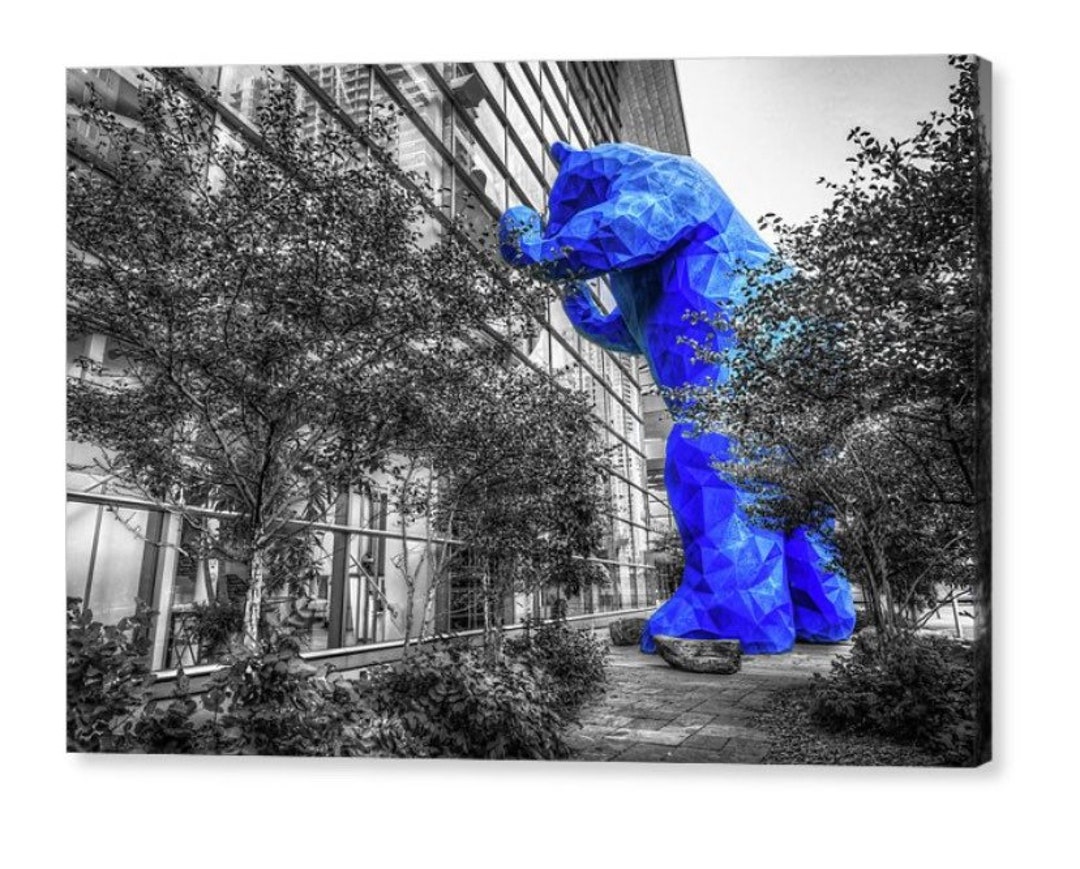 Denver Blue Bear Print: Selective Color Convention Center Art - Etsy