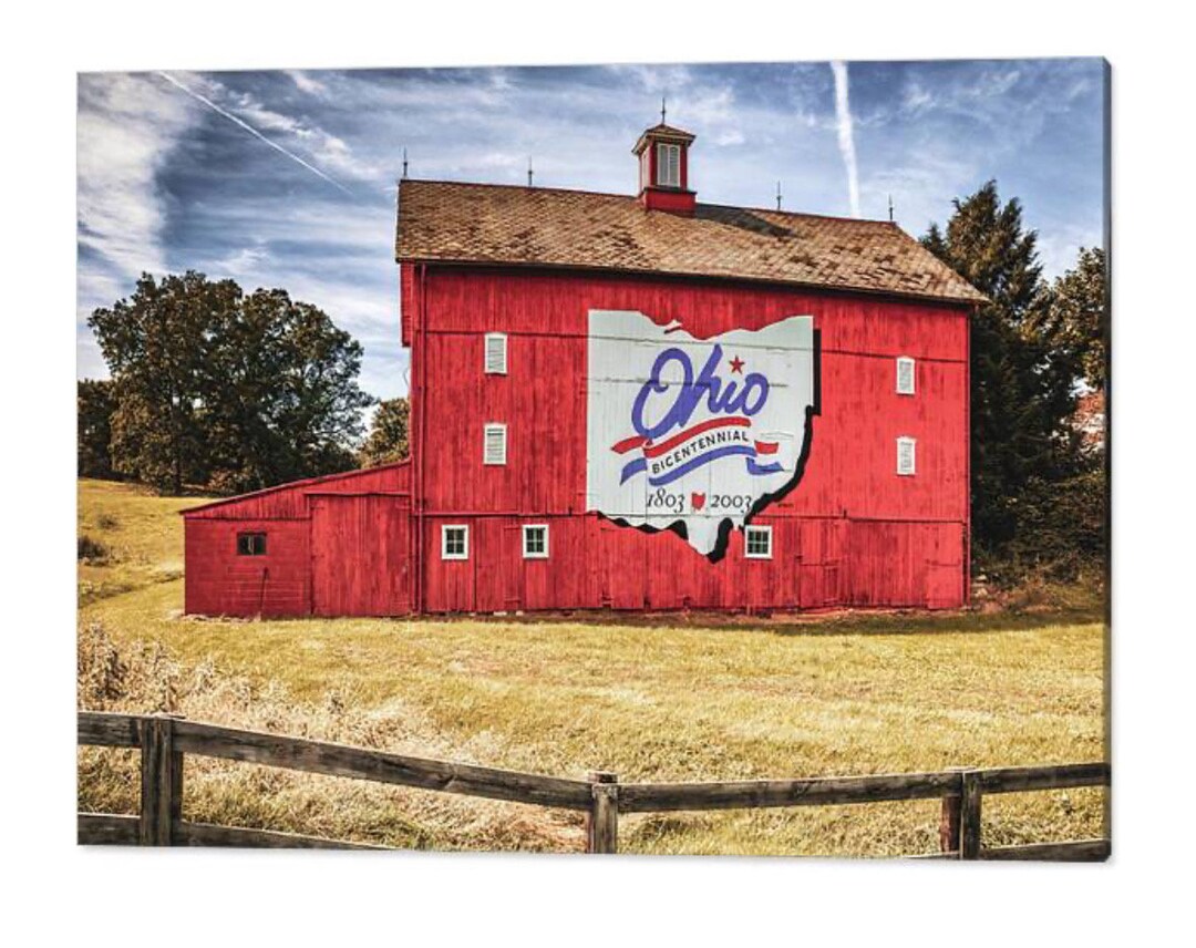 Ohio Bicentennial Barn, Columbus Ohio, Rural Wall Decor, Farmhouse, Red ...