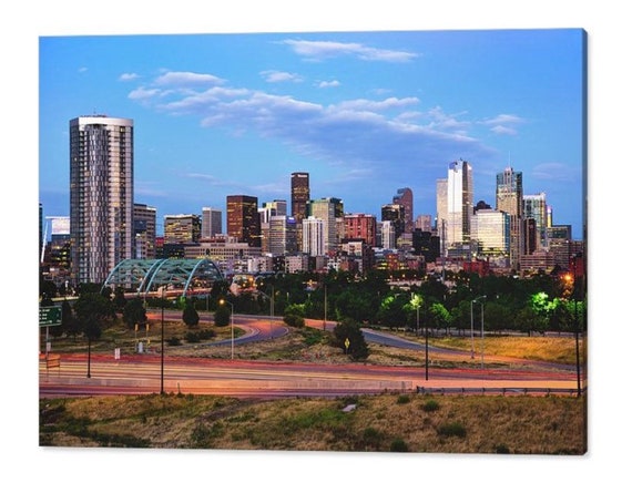 Denver Skyline Print Denver Wall Art Colorado Cityscape | Etsy
