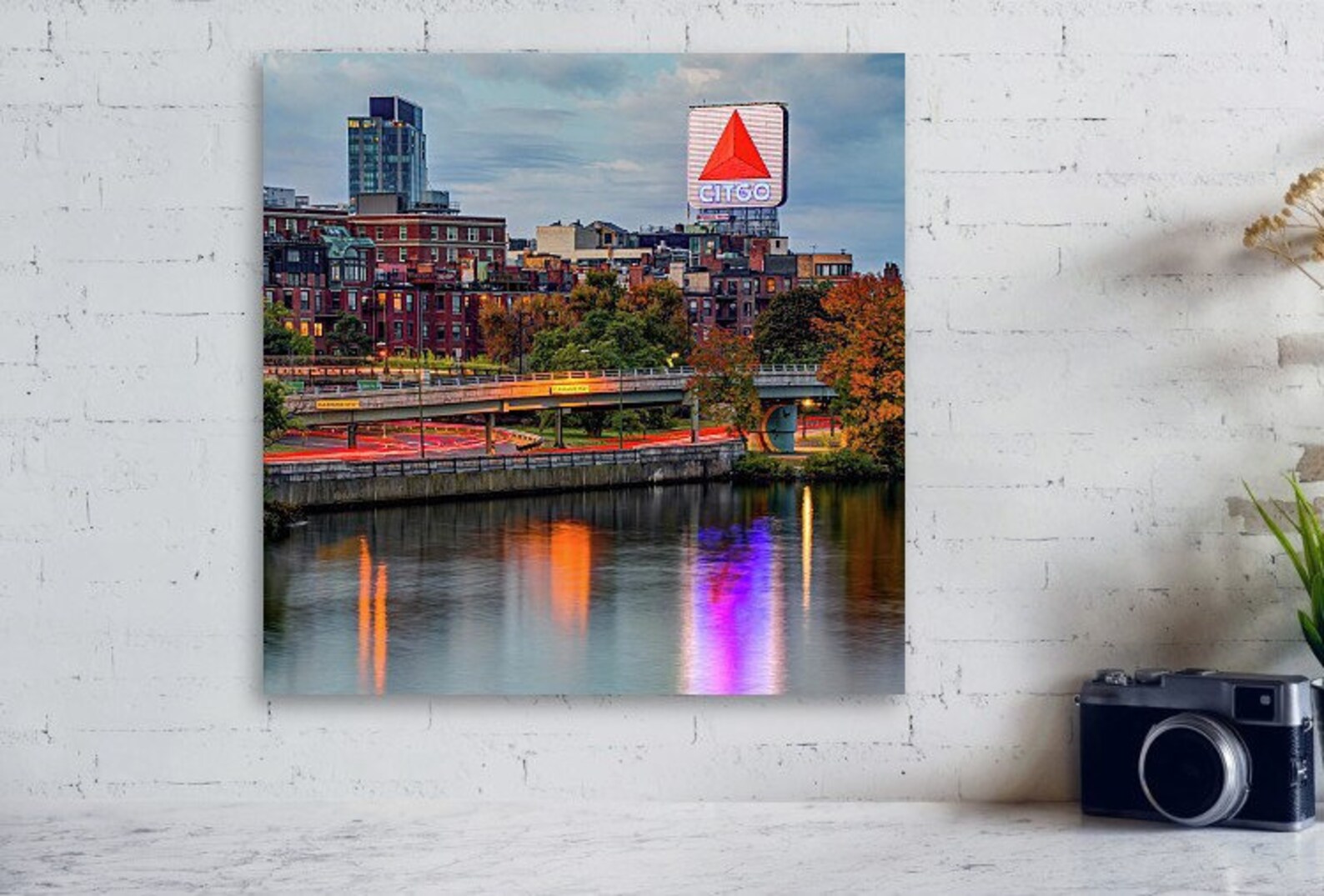 Boston Skyline Fenway Citgo Sign Massachusetts Art Charles - Etsy
